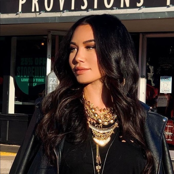 Treska | Jewelry | Treska Metallic Gold Layered Embellished Chain ...